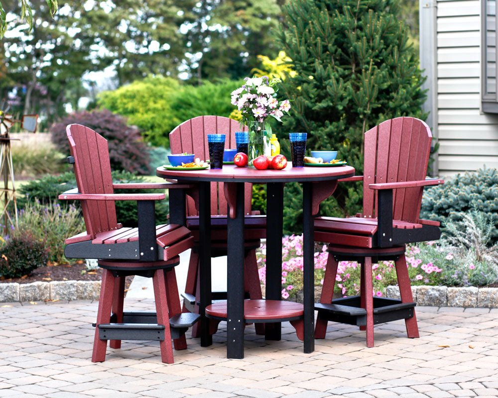 Amish 42" Round Patio Counter Height 5pc Table Set w/ Swivel Chairs ...